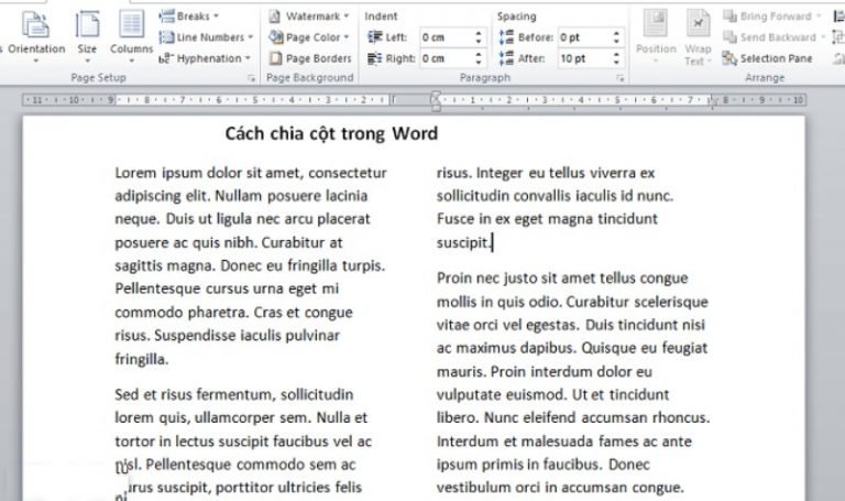 Hướng dẫn cách chia cột trong word theo ý muốn cực chi tiết