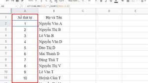 3+ cách đánh số thứ tự trong Google Sheets cực nhanh chóng - SOZ